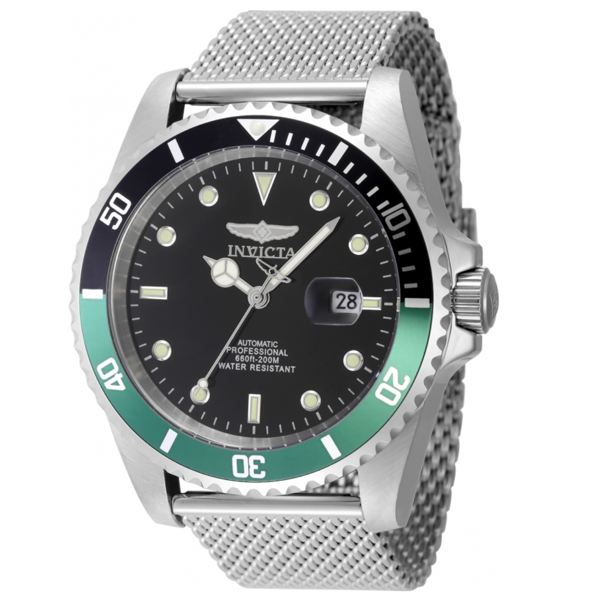 Invicta Pro Diver Emerald Shadow Automatic Men's 47mm Stainless Mesh W ...