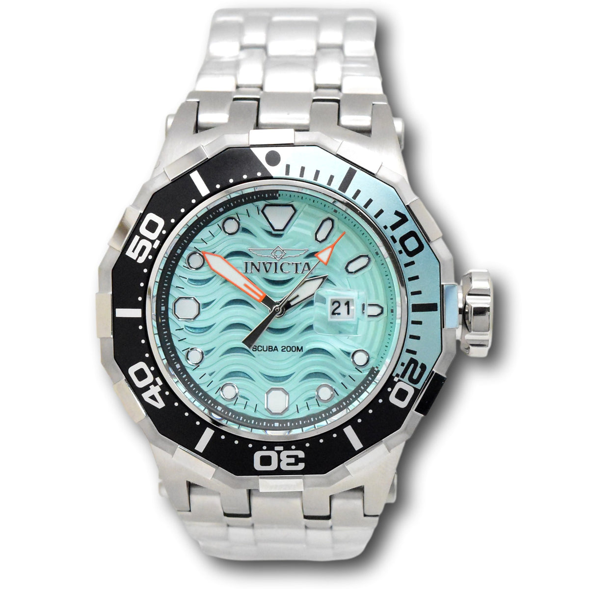 Invicta Pro Diver Scuba Wave 200M Men's 52mm Deep Sea Teal Quartz Watc ...