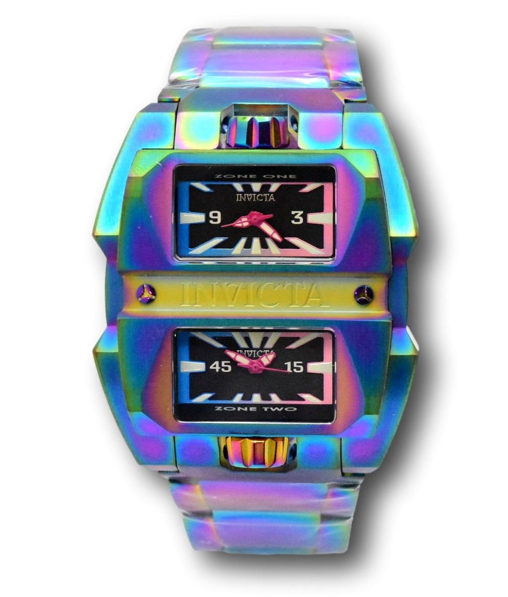 Invicta Akula Dual Time Mens 50mm Rainbow Iridescent Swiss Quartz Watc ...