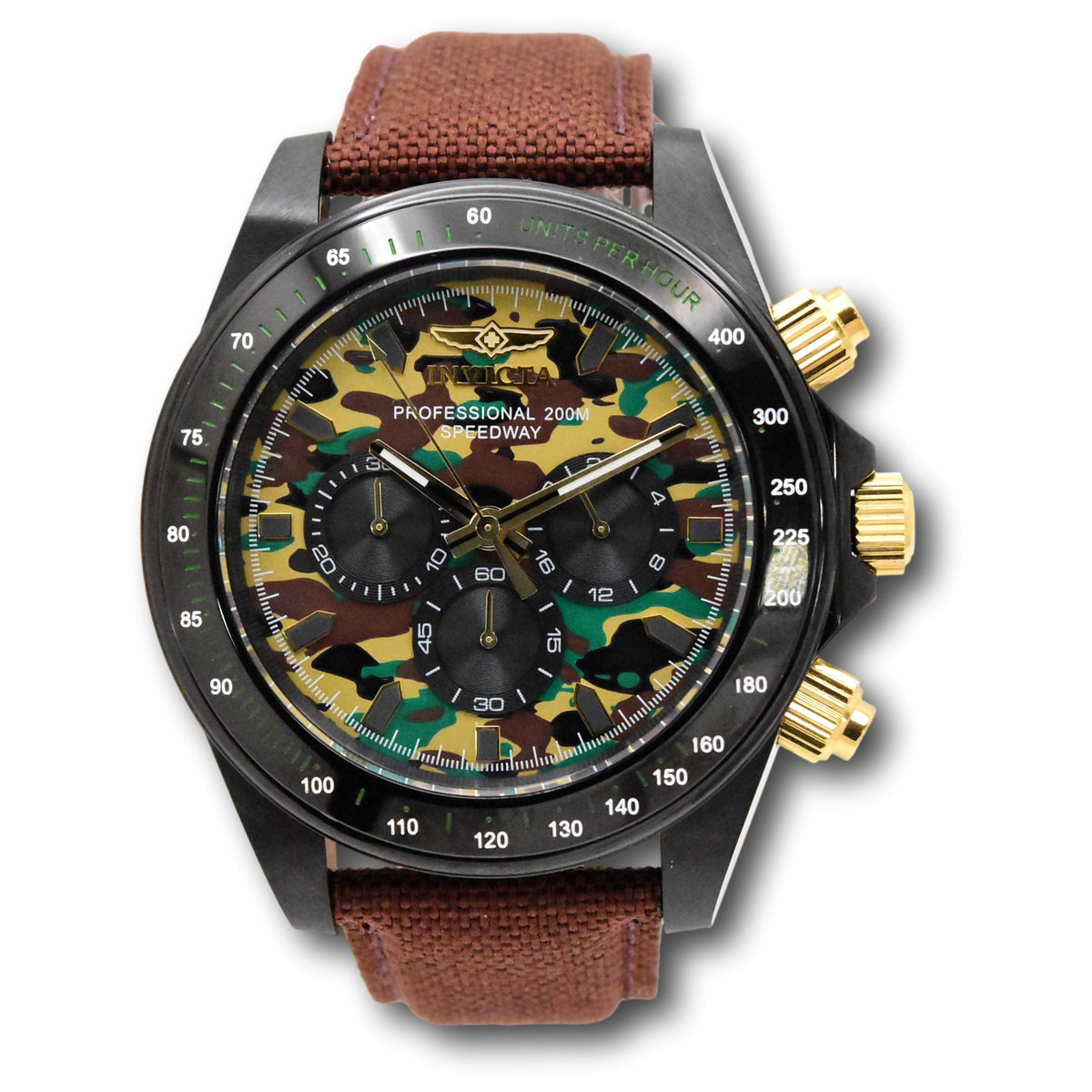 Invicta Speedway Men's 50mm Tactical Camo Brown Cordura Chronograph Wa ...