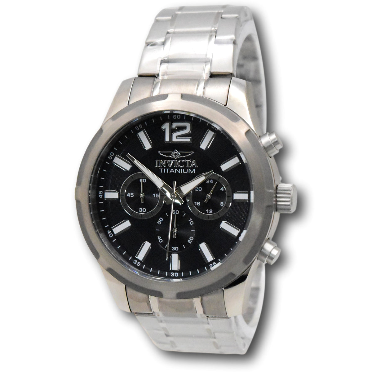 Invicta Ti-22 Men's 45mm Black Dial Titanium Band Quartz Chrono Watch ...