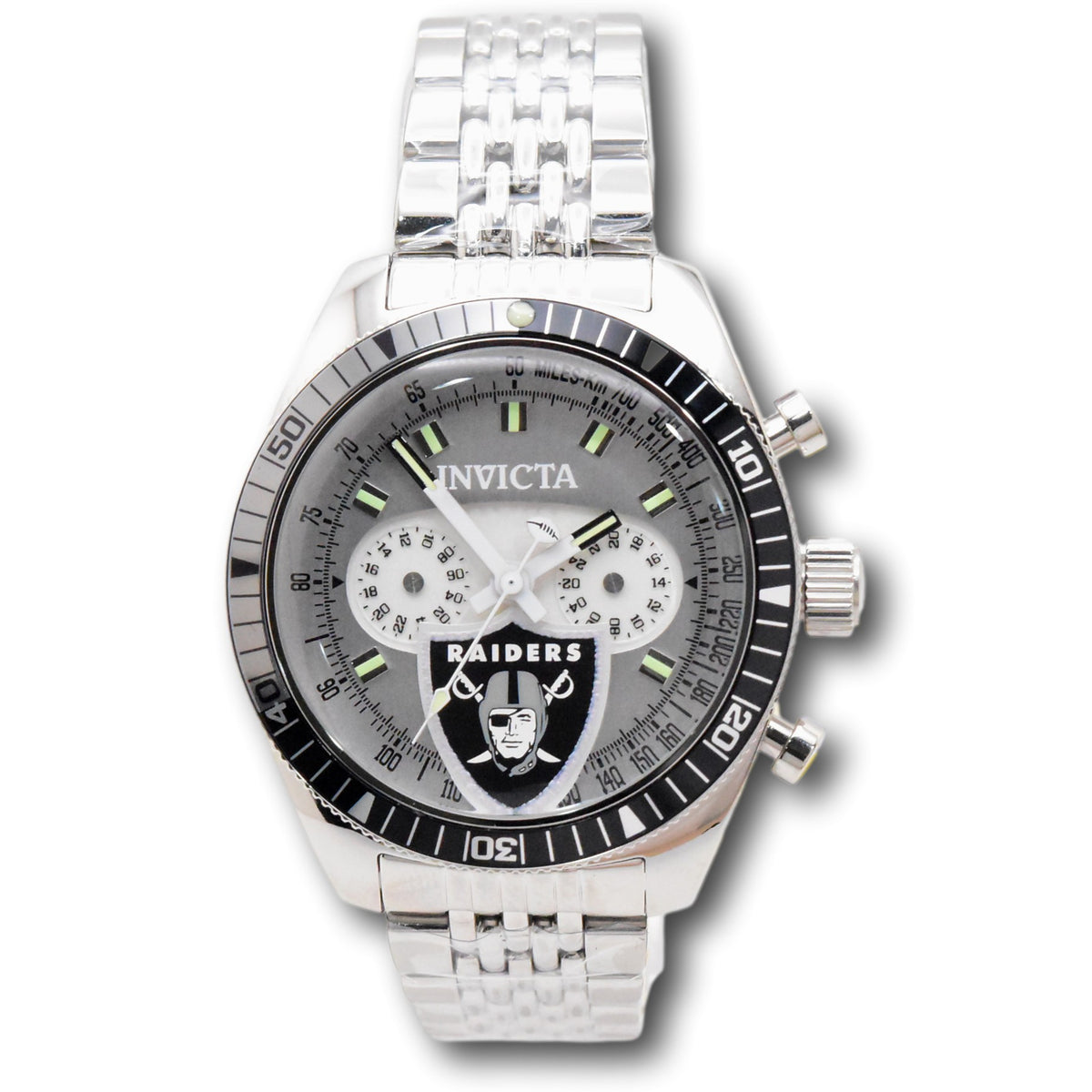 Invicta NFL Las Vegas Raiders Men's 43mm Stainless Quartz Dual Time Wa ...