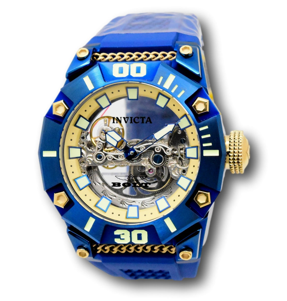 Invicta Bolt Linear Ghost Bridge Men's 52mm Automatic Skeleton Dial Wa ...