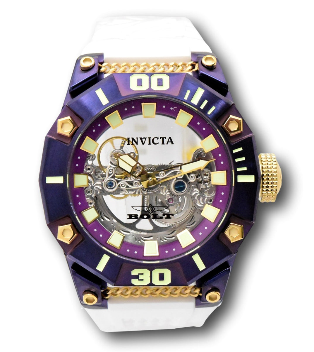 Invicta Bolt Linear Ghost Bridge Men's 52mm Automatic Skeleton Dial Wa ...