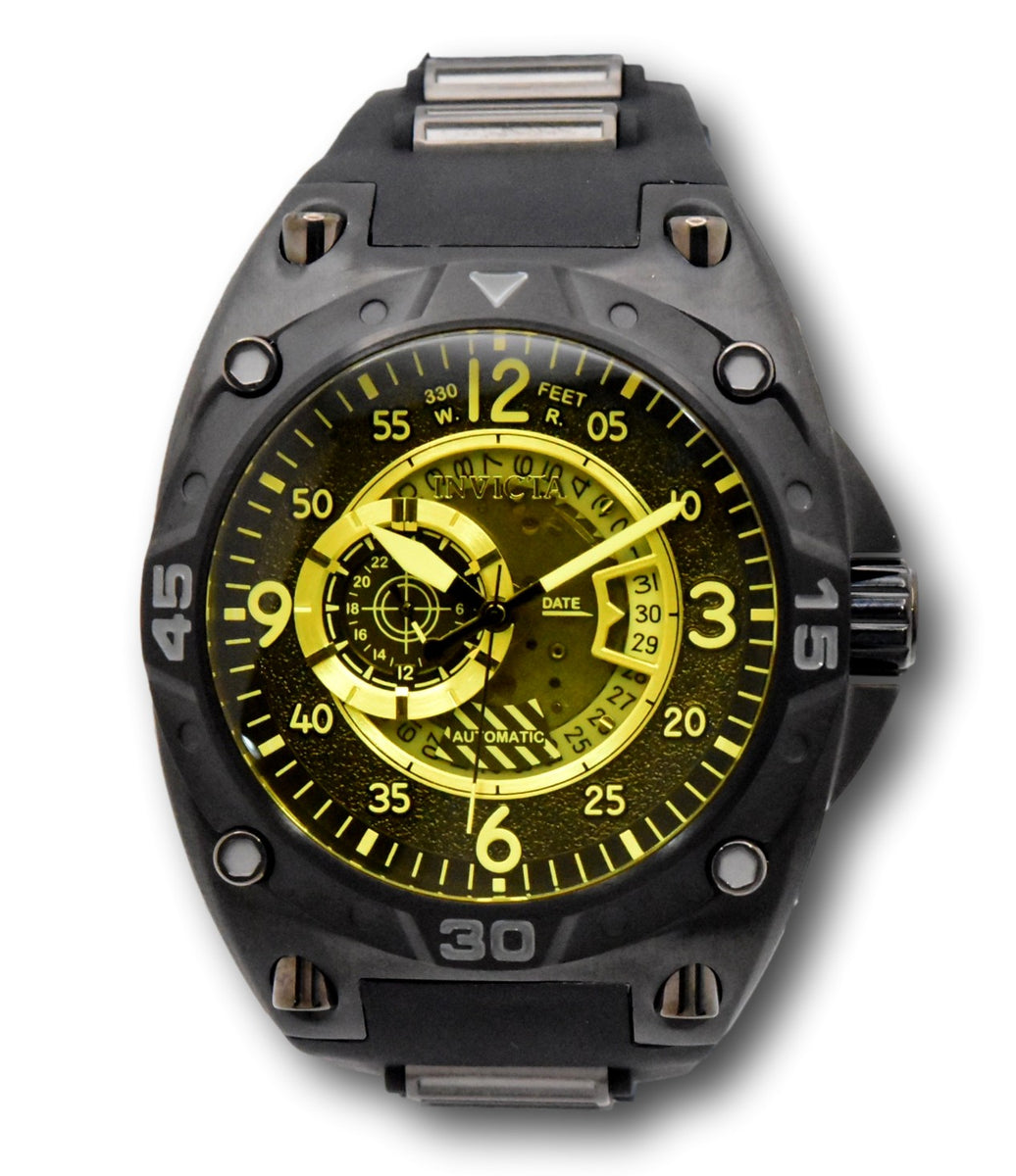 Invicta Aviator Automatic Men's 50mm Deep Radar Yellow Tinted Watch 40 ...