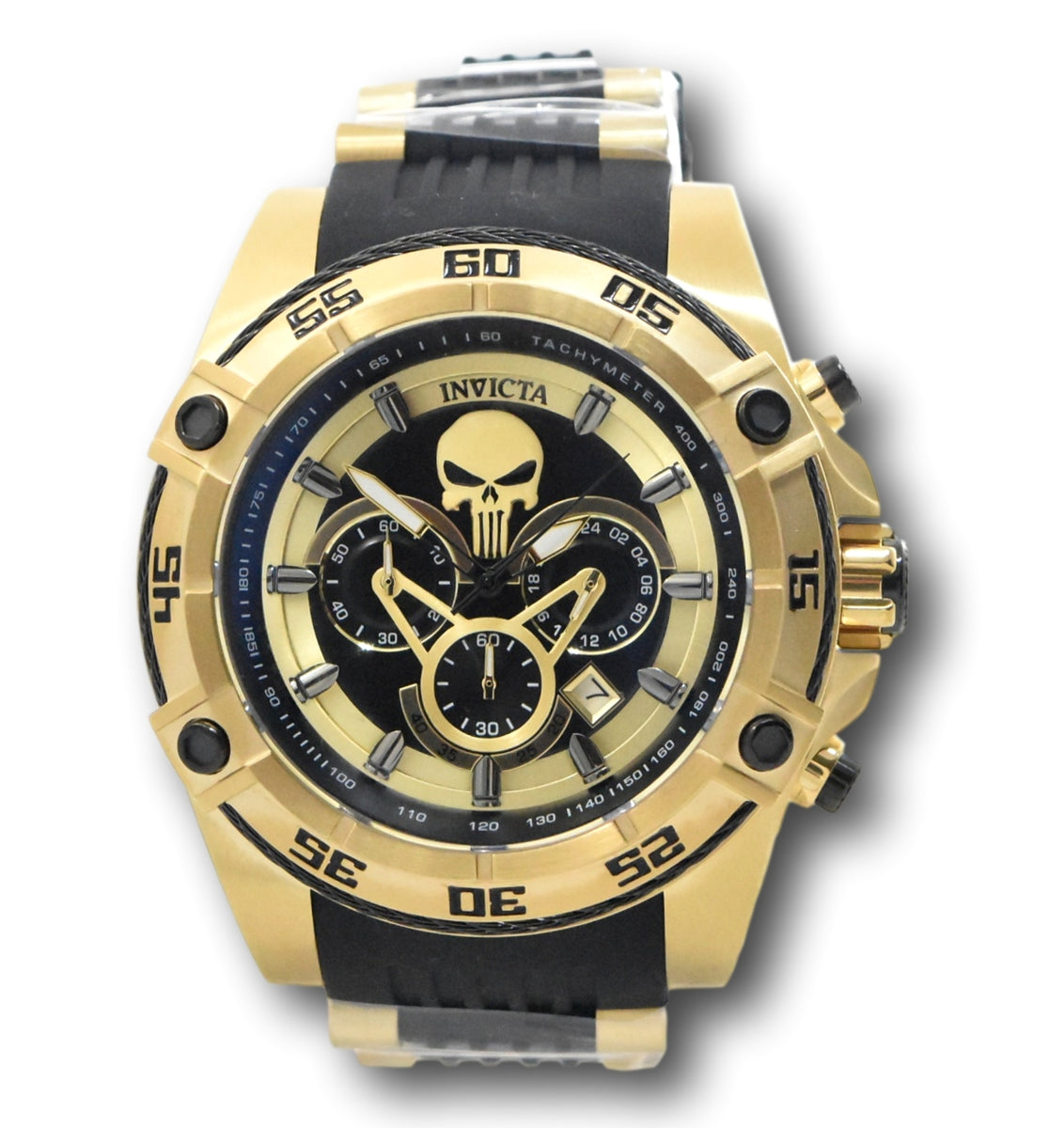 Invicta Marvel Punisher Men's 52mm Gold Limited Edition Chronograph Wa ...