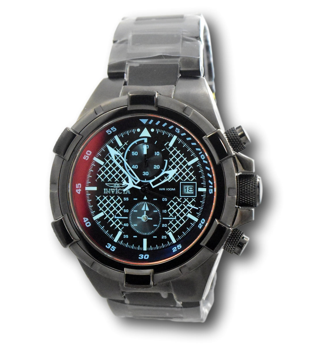 Invicta Aviator Men's 51mm Tinted Crystal Double Black Chronograph Wat ...