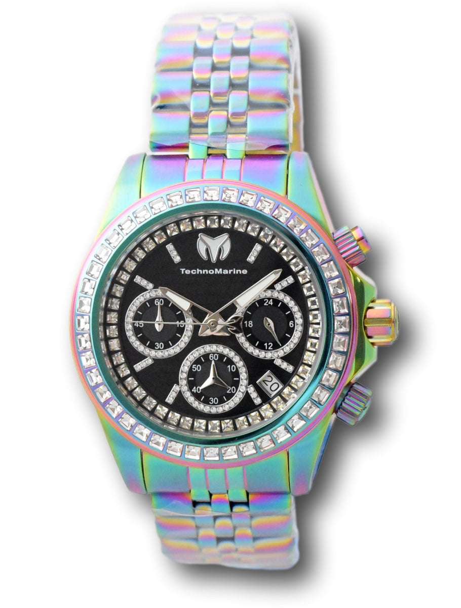 TechnoMarine Manta Ray Luxe Women's 40mm Rainbow Black Crystals Watch ...