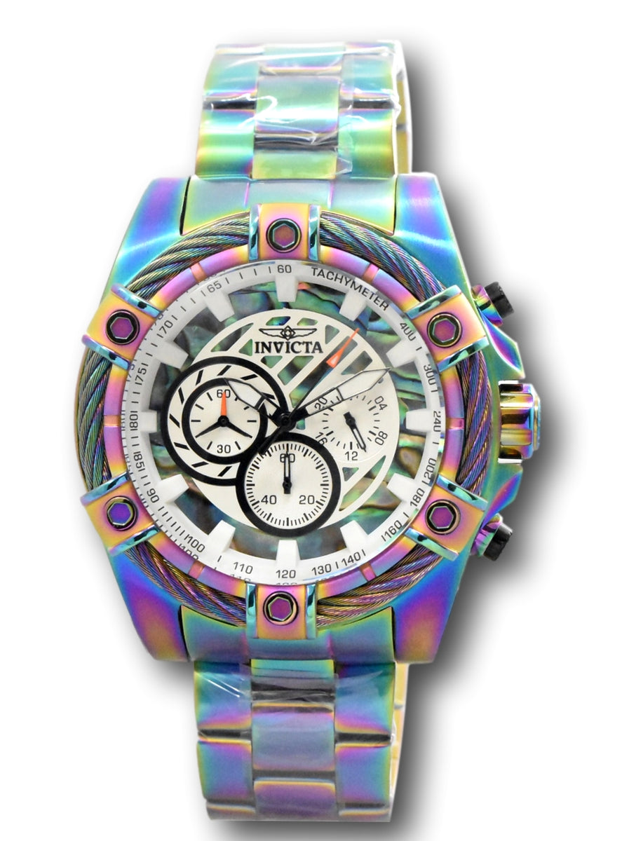 Invicta Bolt Men's 52mm Iridescent Rainbow Abalone Dial Chronograph Wa ...