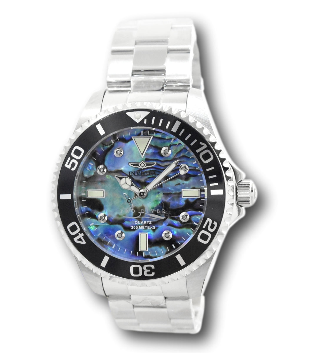 Invicta Pro Diver Men's 47mm Diamond Abalone Dial Stainless Quartz Wat ...