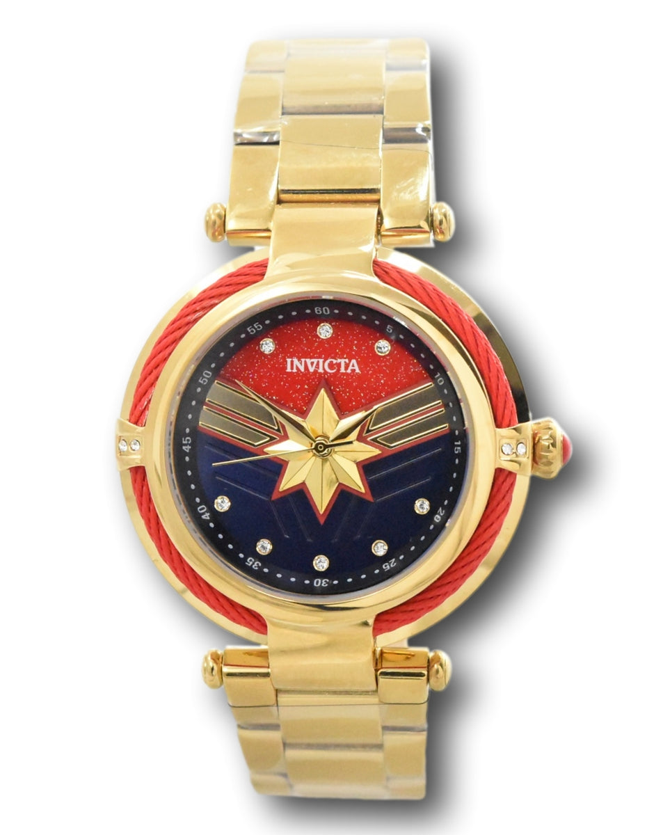 Invicta Captain Marvel Women's 40mm Limited Edition Crystals Dial Watc ...