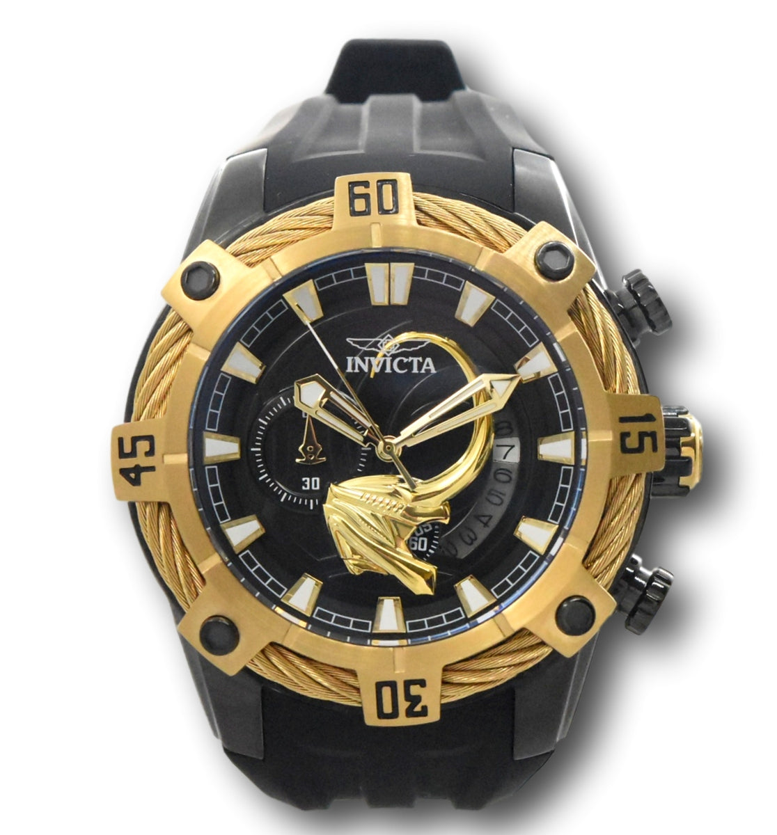 Invicta Marvel Loki Men's 52mm Horned Helmet Limited Ed Chronograph Wa ...